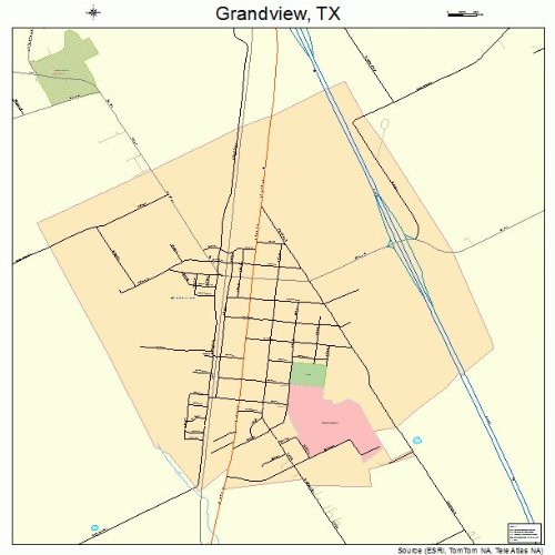 Amazon.com: Large Street & Road Map of Grandview, Texas TX - Printed ...