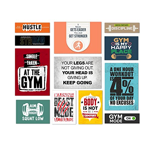 PAPER PLANE DESIGN Gym workout motivational quotes wall framed posters ...
