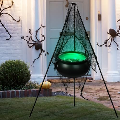 Amazon.com: Halloween Decor Outdoor - Large Witches Cauldron on Tripod ...