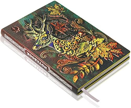 Amazon.com : Deer Embossed Leather Journal Notebook - 3D Handmade ...