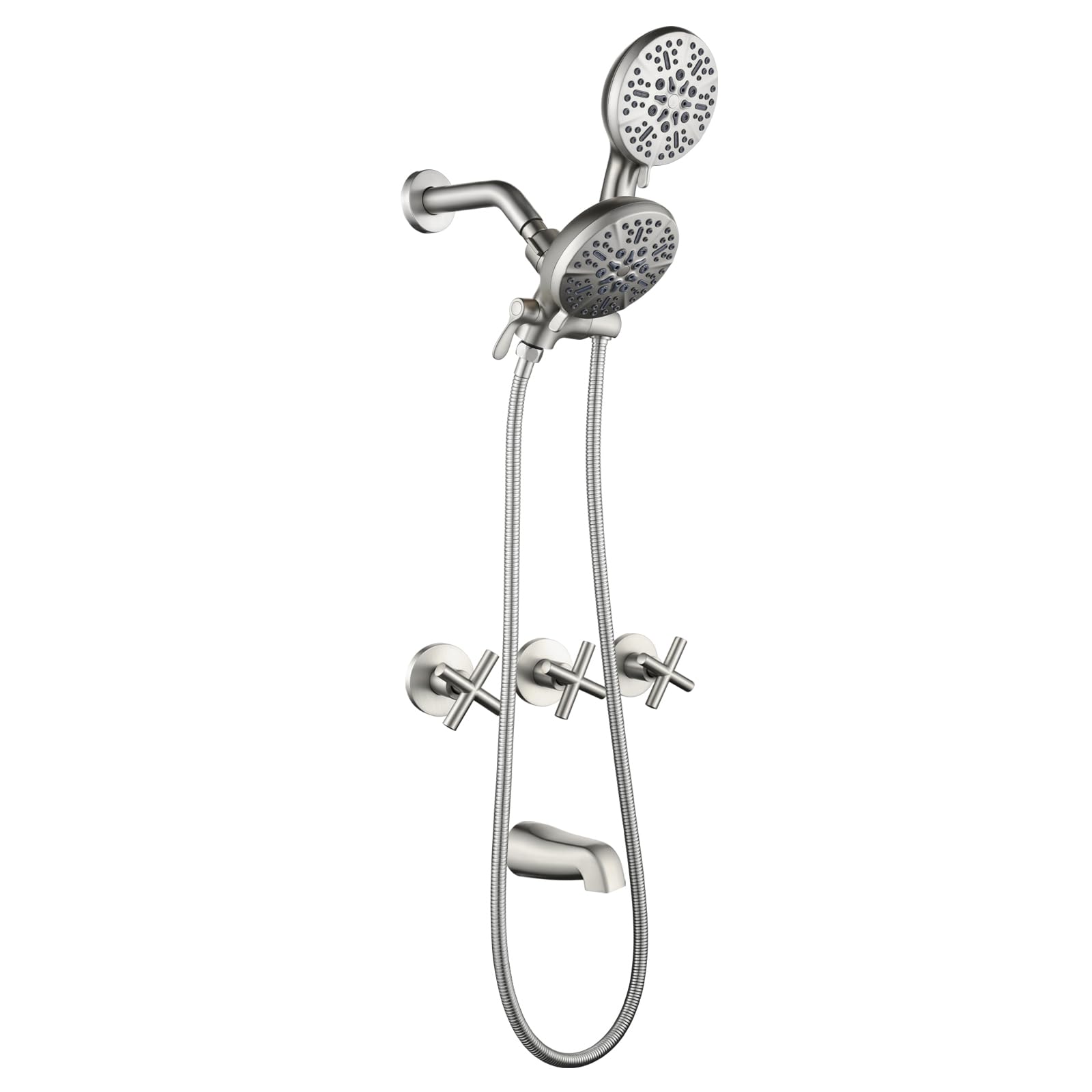 3 Handle Shower Faucet Set with Tub Spout Bathtub Shower Faucets Combo ...