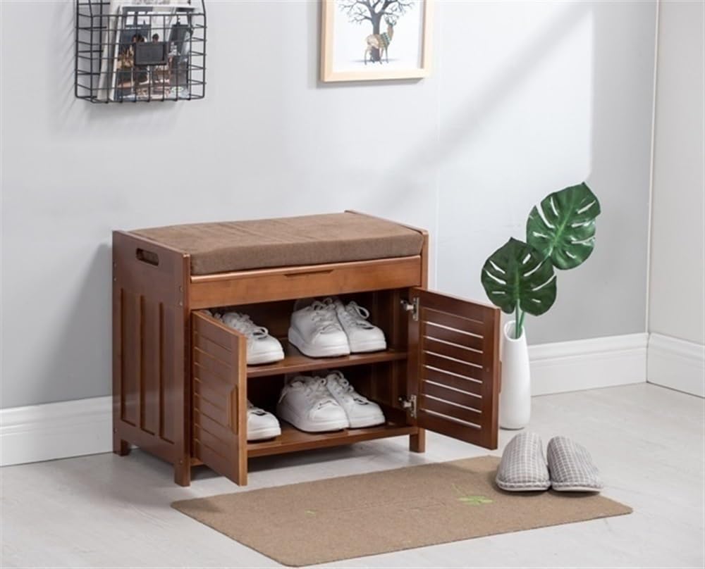 Amazon.com: Utlgvnwn Shoe Storage Cabinet, Shoe Bench, Small Bamboo ...