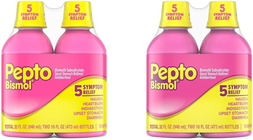 Amazon.com: Pepto Bismol Regular Strength Liquid - Total: 32 oz (16 oz ...