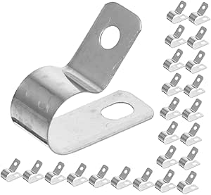 SECFOU 50pcs Heavy Duty R-Type Cable Clips Sturdy Metal Aluminum Auto ...