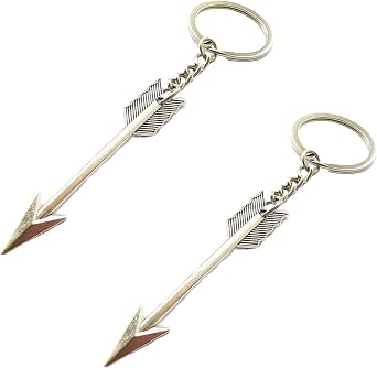 Amazon.com: WaigN 2Pcs Silver Bow and Arrow Key Chain Arrow Keyring ...