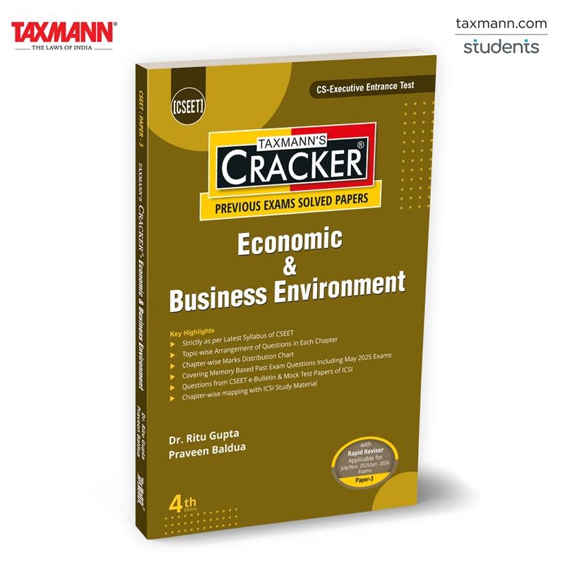 Taxmann's CRACKER Combo for CSEET Exams | New Syllabus | July /Nov ...