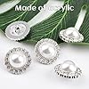 Amazon.com: URROMA 30 Pcs Faux Pearl Buttons with Rhinestone, Silver ...