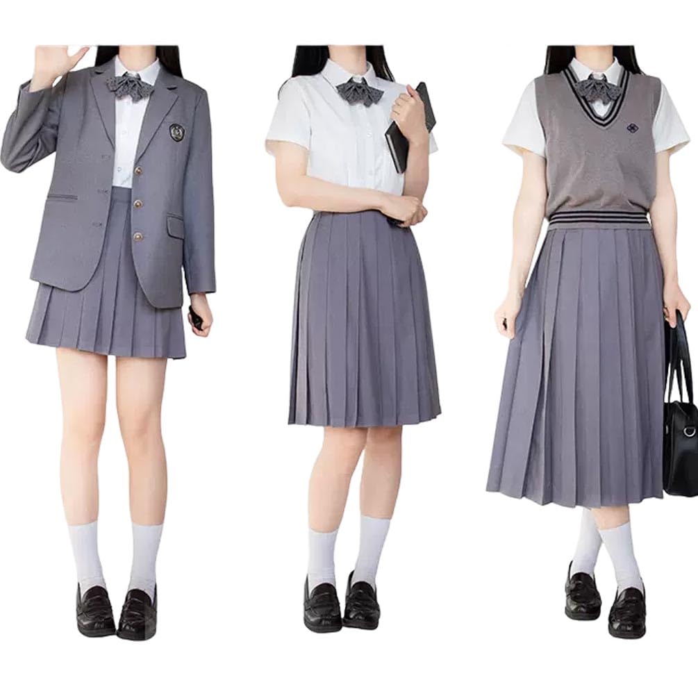 Amazon.co.jp: [Flovex] 制服スカート プリーツスカート女子高生JK学生服 無地 ロングスカート 丈39CM 48CM 55CM 60CM 80CM 高校スクール ミニ ...