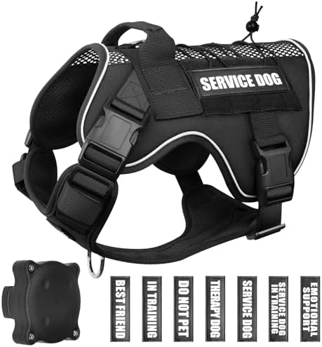 Amazon.com : WINSEE Mesh Design Tactical Dog Harness with 7 Pet Patches, Service Dog in Training ...