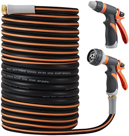 Amazon.com : HIEEY Garden Hose 50 ft with Hose Nozzle, Brass Connector ...