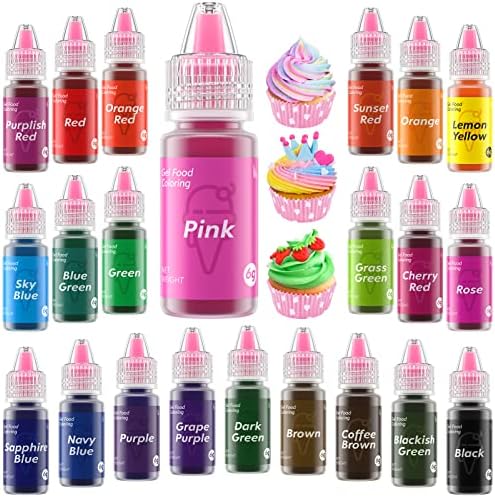 Amazon.com : Gel Food Coloring Set - 22 Concentrated Assorted Edible ...