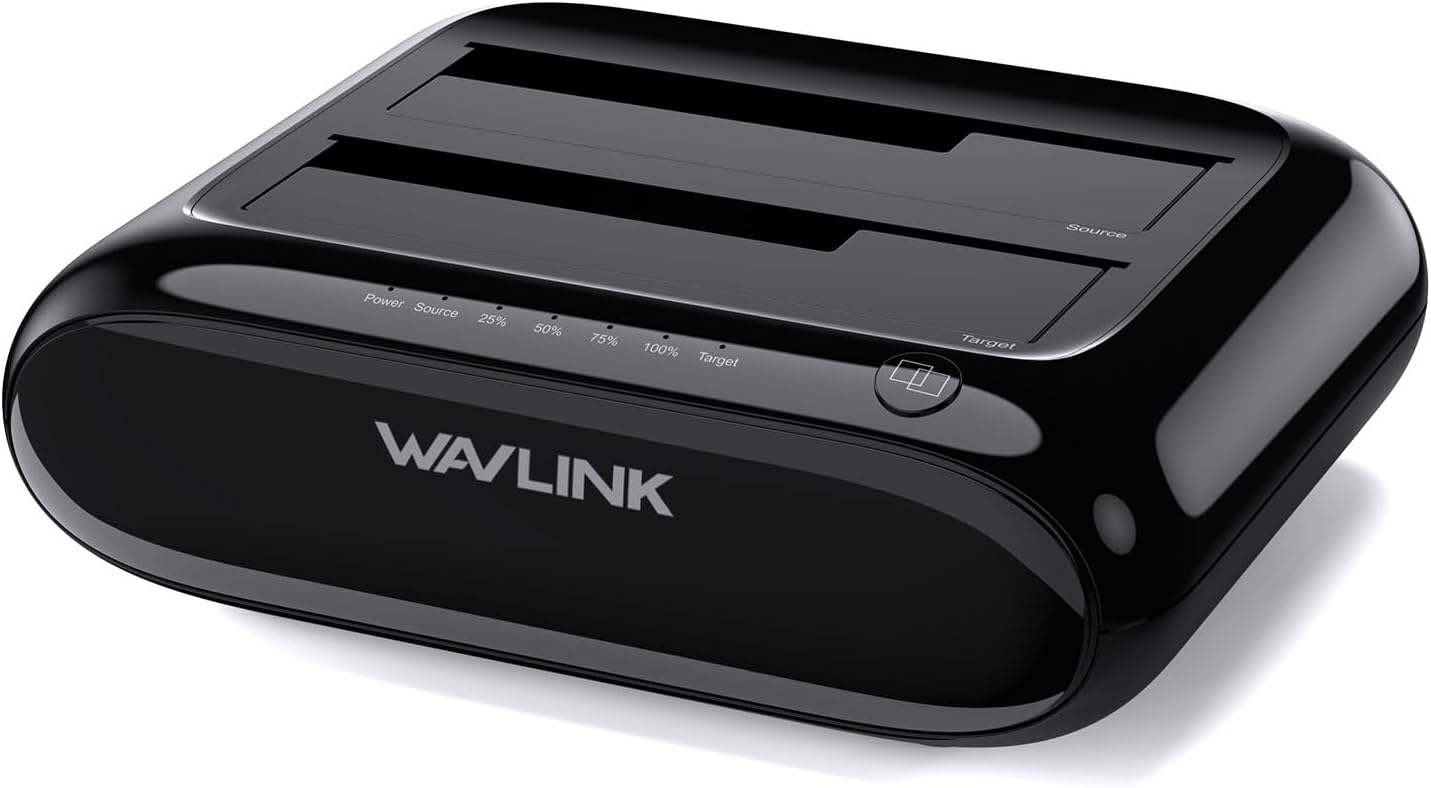 WAVLINK Dual Bay External Hard Drive Dock, USB 3.0 to SATA HDD Docking ...