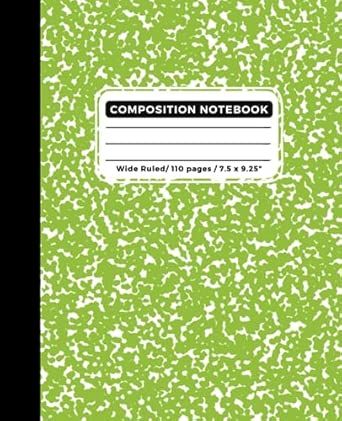 Green Composition Notebook: Green and White Marble Wide Ruled ...