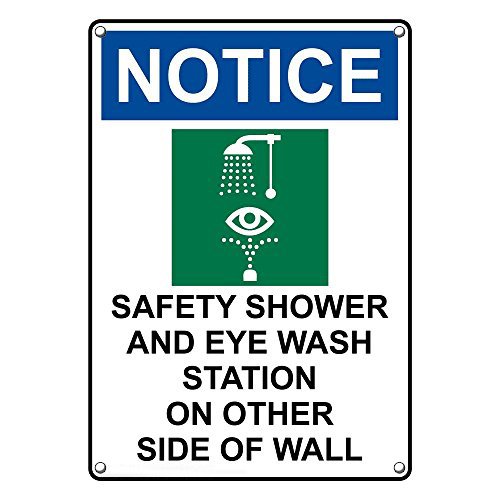 Amazon.com: Weatherproof Plastic Vertical OSHA Caution Safety Shower ...