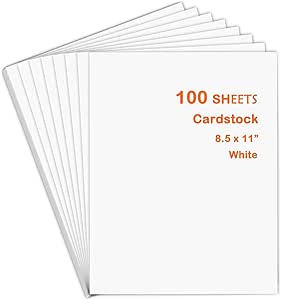 HTVRONT White Cardstock Paper Bundle - 100 Sheets Cardstock 8.5 x 11 ...