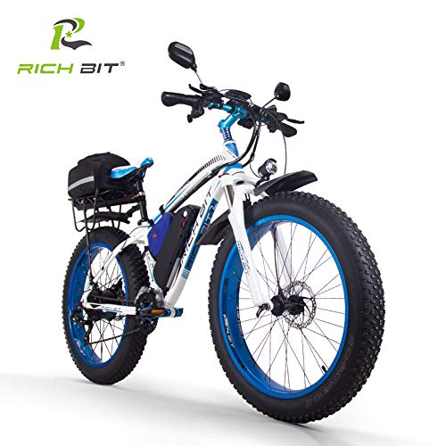 RICH BIT Electric bike Ebike mountain bike, 26" fat tire electric bike ...