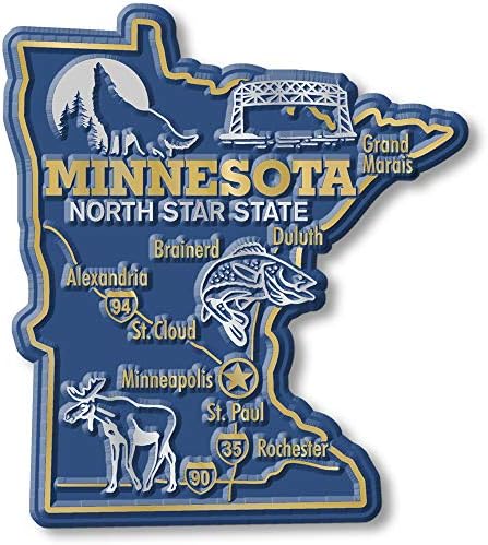 Amazon.com: Minnesota Artwood State Magnet Collectible Souvenir by ...
