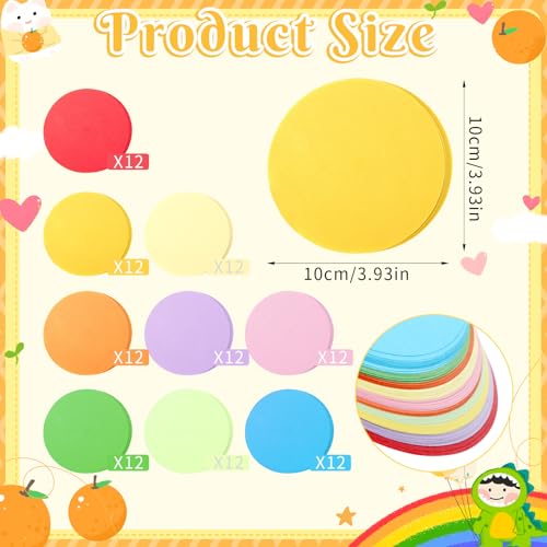 108 Pcs Round Cutouts 3.9 Inch Paper Circles Assorted Color Round Cut ...