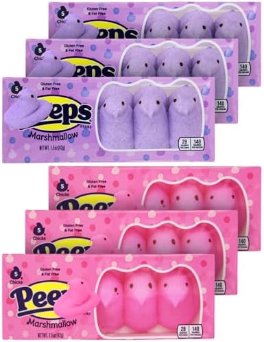 Amazon.com : PEEPS Easter Marshmallow Chicks, Variety Pack, 10 Count ...