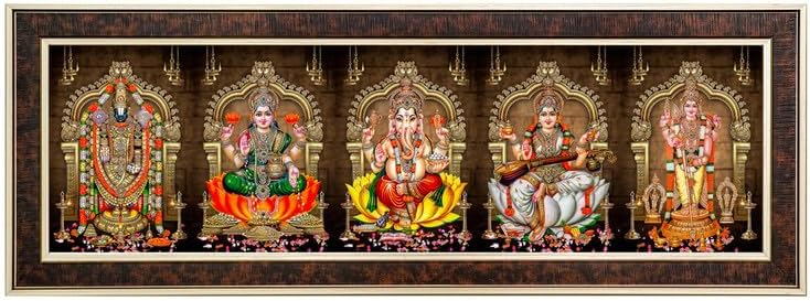 KIRTHVICK ARTS | 5 Gods Photo Frame | Lord | Tirupati Balaji | Ganesha ...