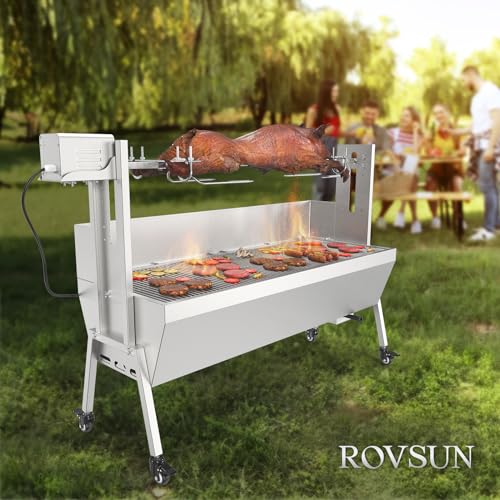 ROVSUN Rotisserie Grill Kit 176 Lbs Capacity, Electric Rotisserie Grill ...
