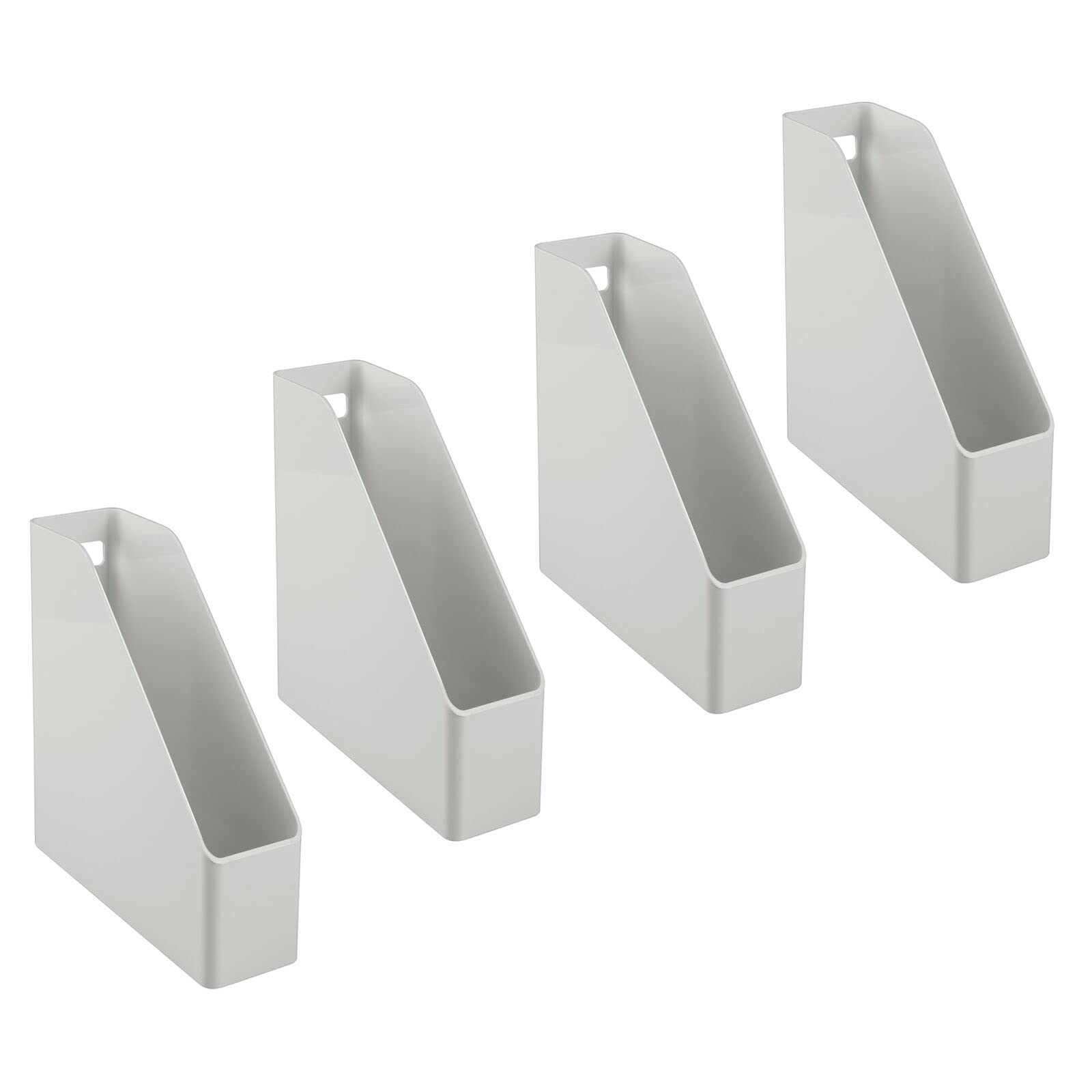 mDesign Plastic Slim Vertical File Folder Bin Storage Organizer with ...