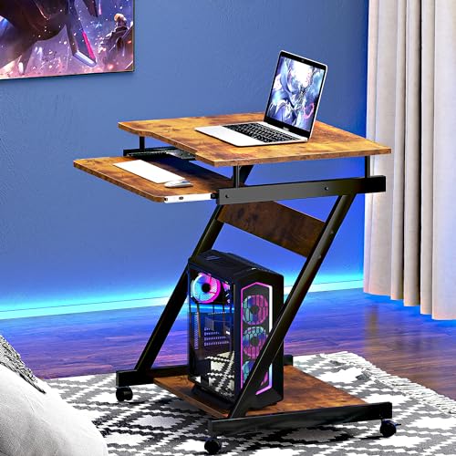 Snapklik.com : Soges Small Rolling Computer Desk, Z Shape Laptop Desk ...