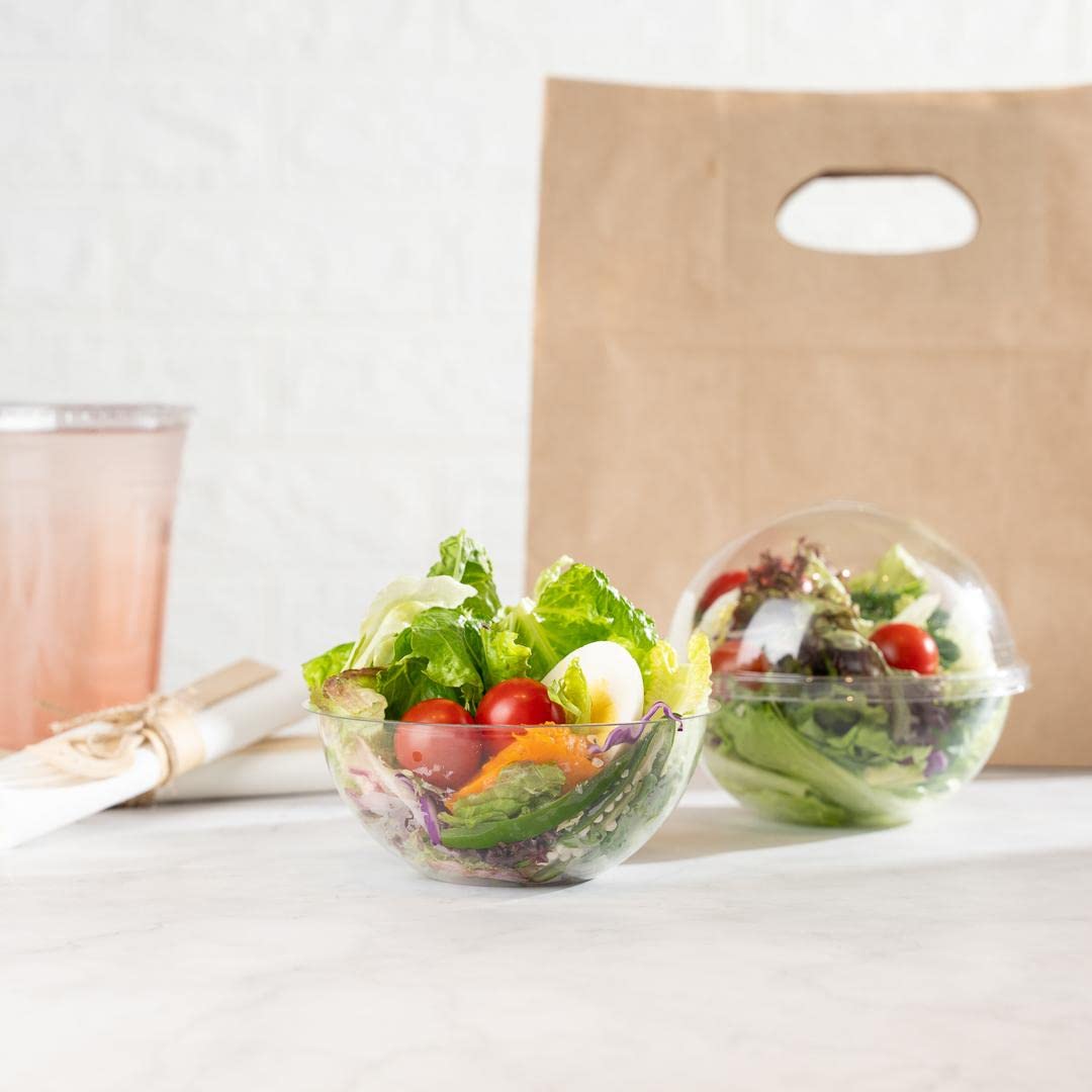 Restaurantware Thermo Tek 12 oz Clear Plastic Sphere Salad Container ...