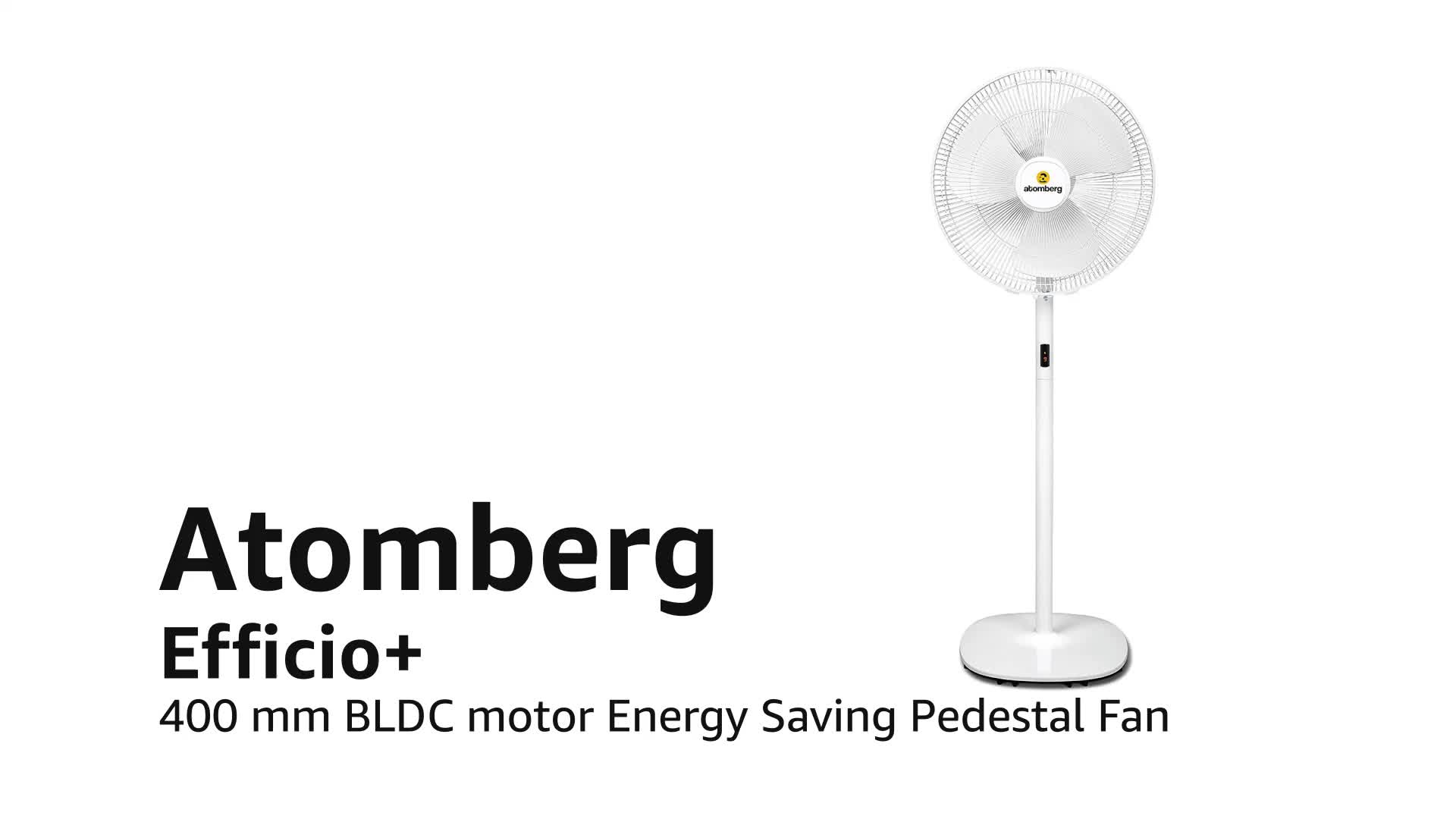 Atomberg Efficio+ 400mm BLDC motor Energy Saving Pedestal Fan with ...