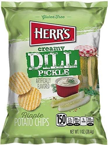 Amazon.com: herrs Herr's - Creamy Dill Potato Chips, Pack of 7 bags 1 oz