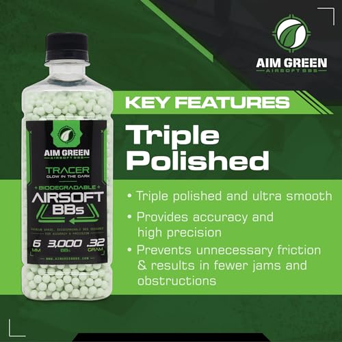 Snapklik.com : Aim Green Tracer Biodegradable Airsoft BBS