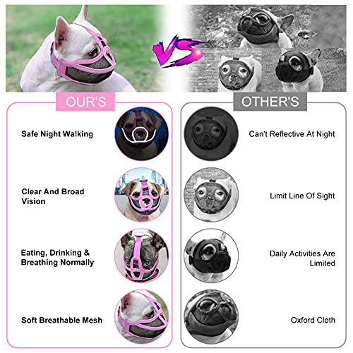 Pug Muzzle with Reflective Strip Design - Buy Online
