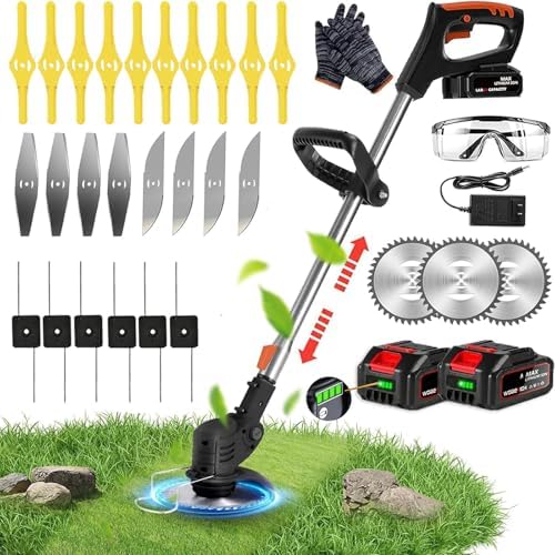 SMILOVII 24V Cordless Strimmer, Telescopic Lightweight Grass Trimmer ...