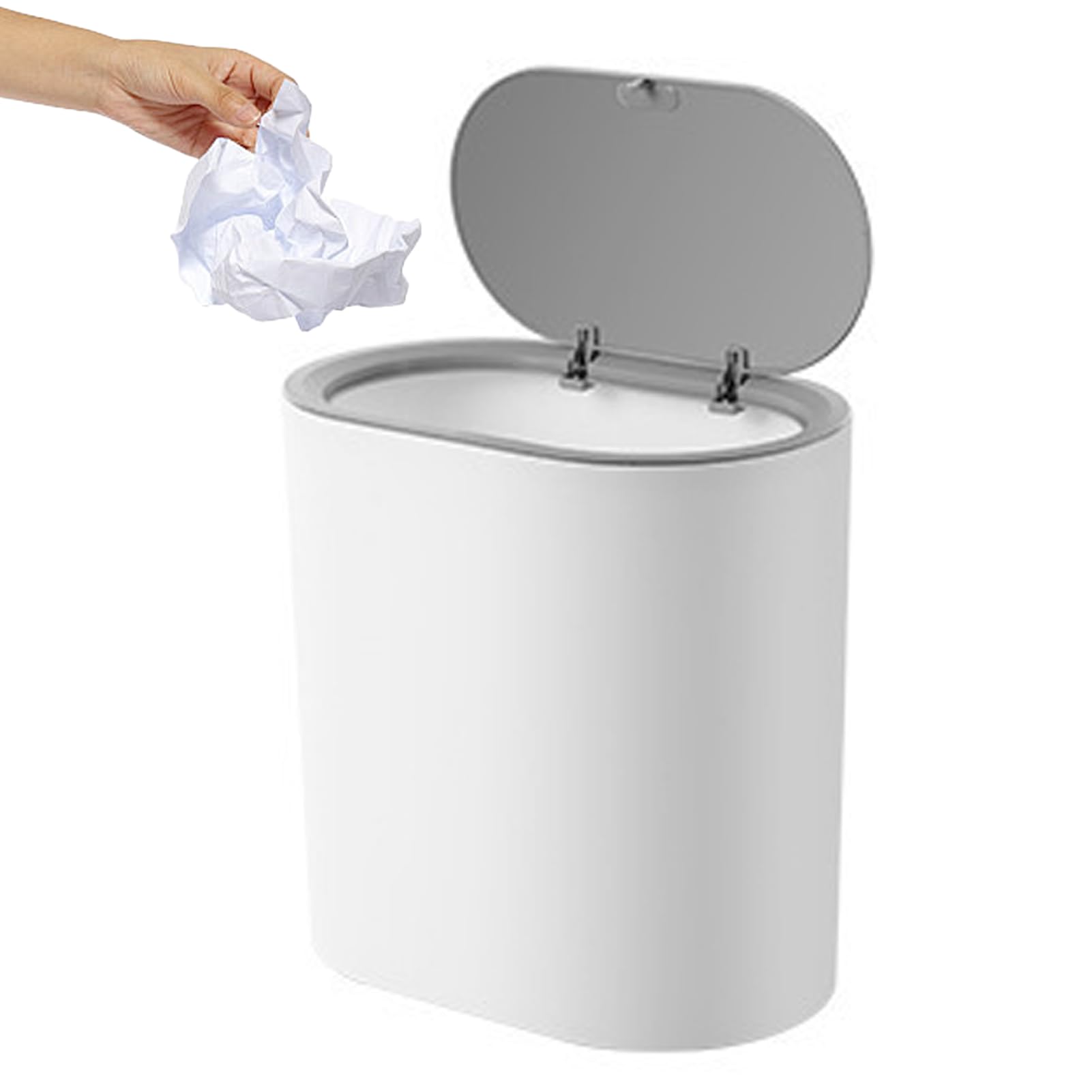 Bathroom Small 5L Plastic Trash Bin, Slim Garbage Bin Wastebasket For ...