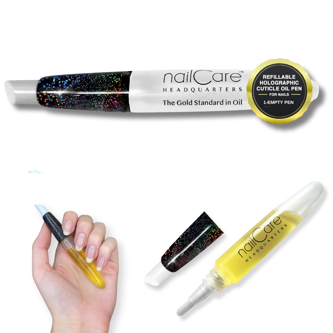 Amazon.com : Refillable Holographic Cuticle Oil Pen for Nails - Empty ...