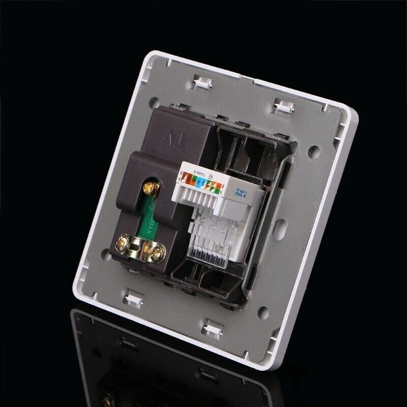 Electric RJ45 Network + TV Aerial Socket Wall Mount Coaxial Outlet ...