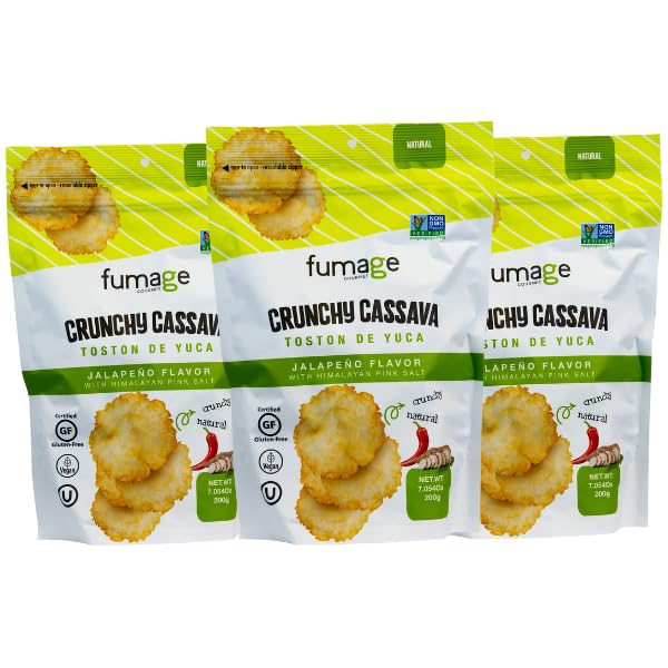Amazon.com: 3-Pack of FUMAGE Jalapeno Crunchy Cassava Chips: Seasoned ...