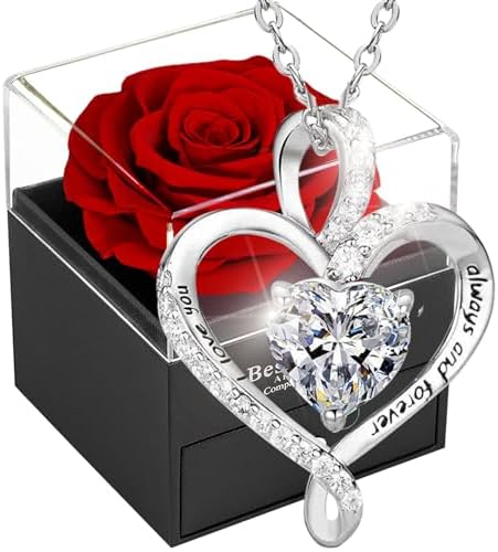 Amazon.com: Red Rose Gift Box,Eternal Forever Flower, Preserved Rose ...