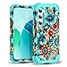 Amazon.com: SleekCover for Galaxy S23 Case,3 in 1 Floral Pattern Heavy Duty Shockproof ...