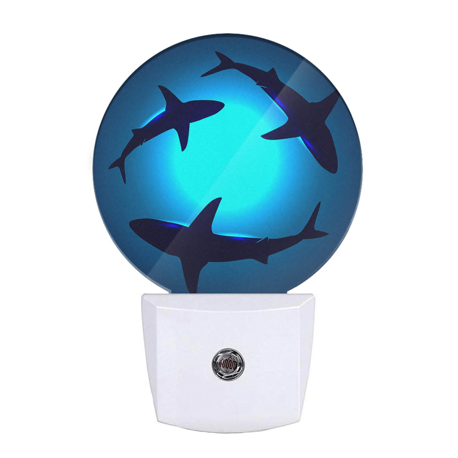 EKOBLA Coastal Blue Night Lamp Cute Shark Night Light Undersea Fish ...