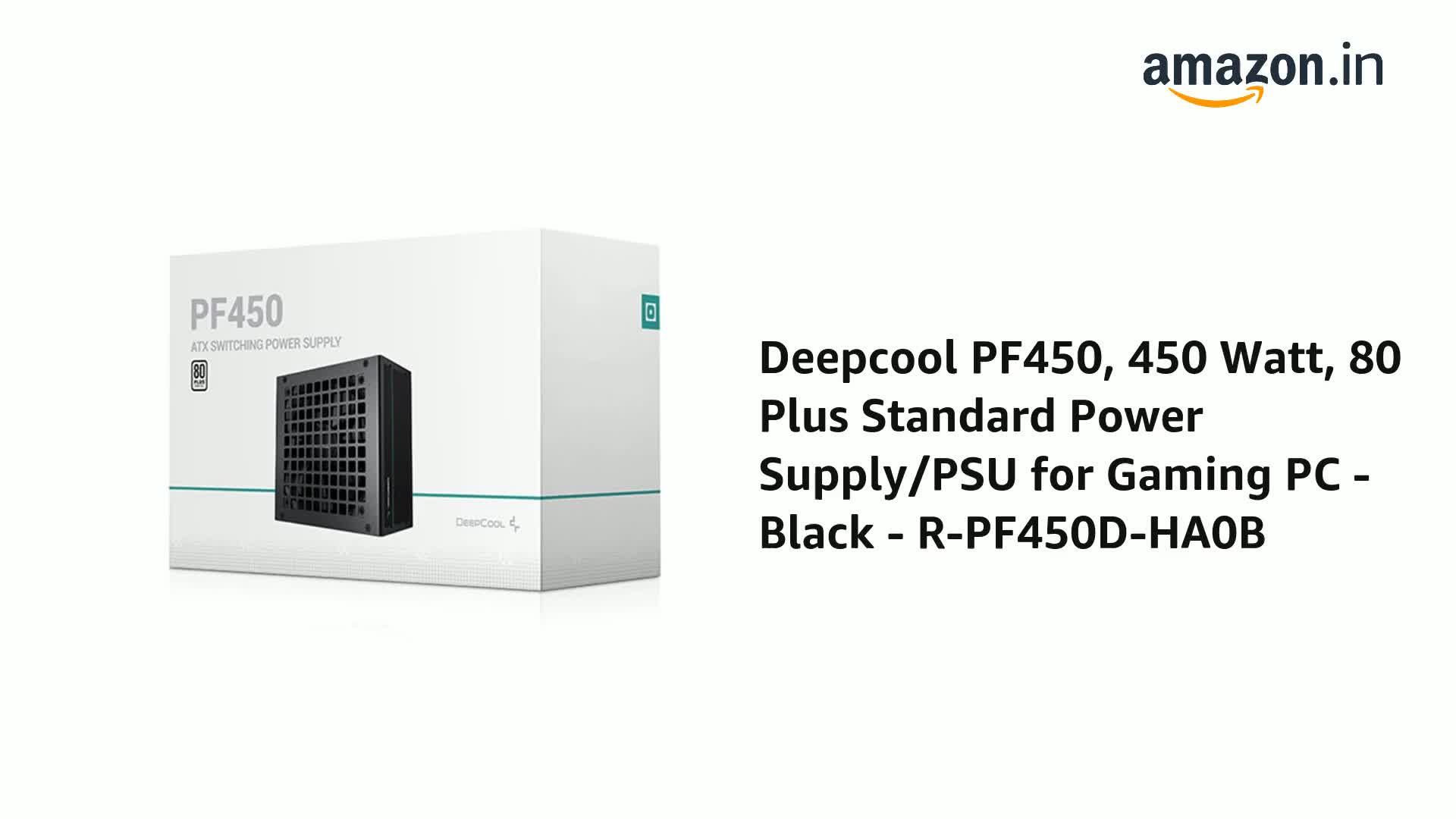 Watch Deepcool PF450, 450 Watt, 80 Plus Standard Power Supply/PSU for ...