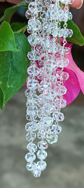 Real Earth Gems Sfatik ki Mala Original 108 Diamond Cut Pure Silver ...