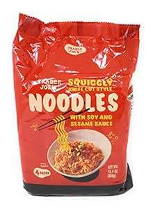 Amazon.com: Trader Joe’s Squiggly Knife Cut Noodles with Soy & Sesame Sauce (4 Individual Packs ...