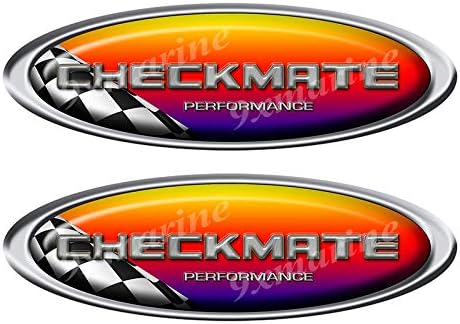 Amazon.com: Two Checkmate 80s Racing Oval Stickers : Automotive