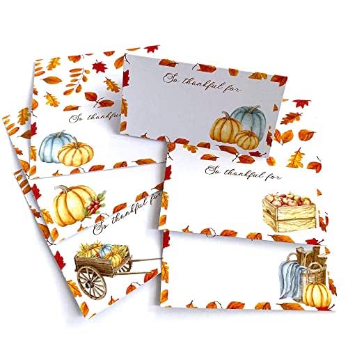 Amazon.com: So Thankful For Thanksgiving Place Tent Cards by Adore By ...