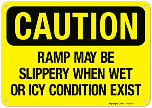 Amazon.com: Caution Ramp May Be Slippery When Wet Or Icy Conditions ...