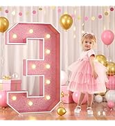 Amazon.com: Paready 4FT Marquee 60 Numbers Rose Gold, Light Up Numbers ...