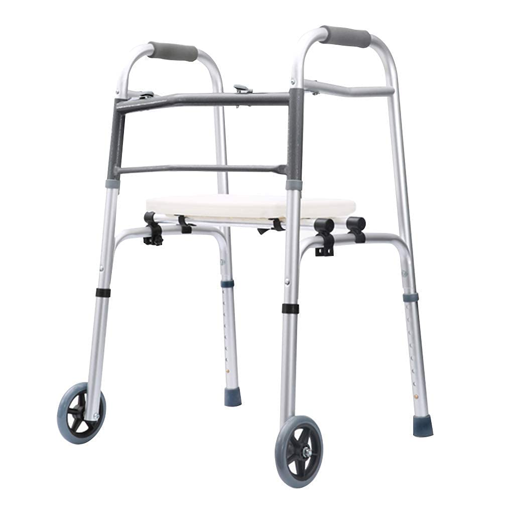 Folding Walker Front Wheeled Support With Seat Wheels Walking Frame ...