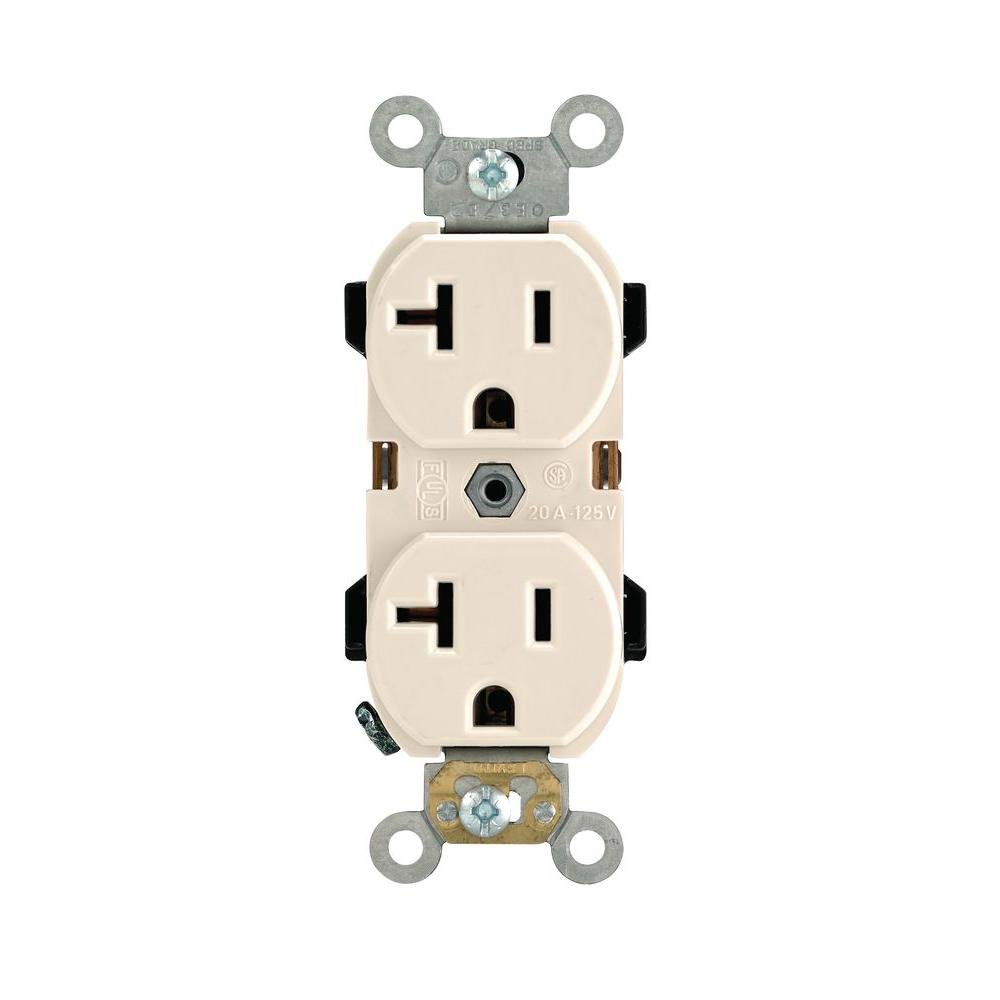Leviton 5352-T 20-Amp, 125 Volt, Industrial Heavy Duty Grade, Duplex ...