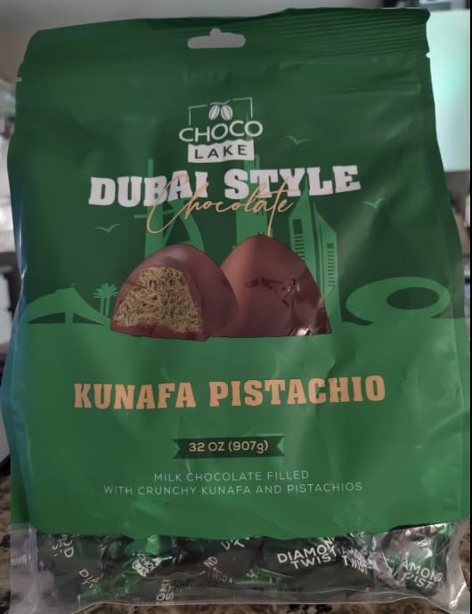 Amazon.com : Dubai Style Kunafa Pistachio Chocolate, 32 oz Bulk Bag ...
